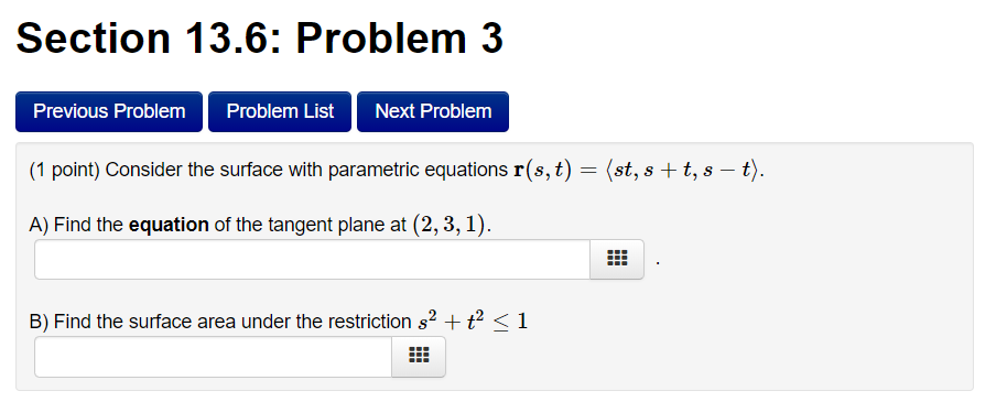 Solved Section 13.6: Problem 3 Previous Problem Problem List | Chegg.com