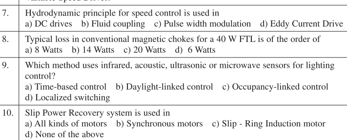 Solved 7. Hydrodynamic principle for speed control is used | Chegg.com