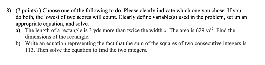 Solved 5) (7 points) Choose one of the following to do. | Chegg.com