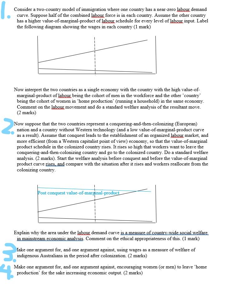 Solved Consider a two-country model of immigration where one | Chegg.com