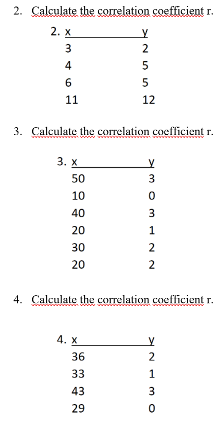 Solved Calculate all problems using Pearson's correlation | Chegg.com