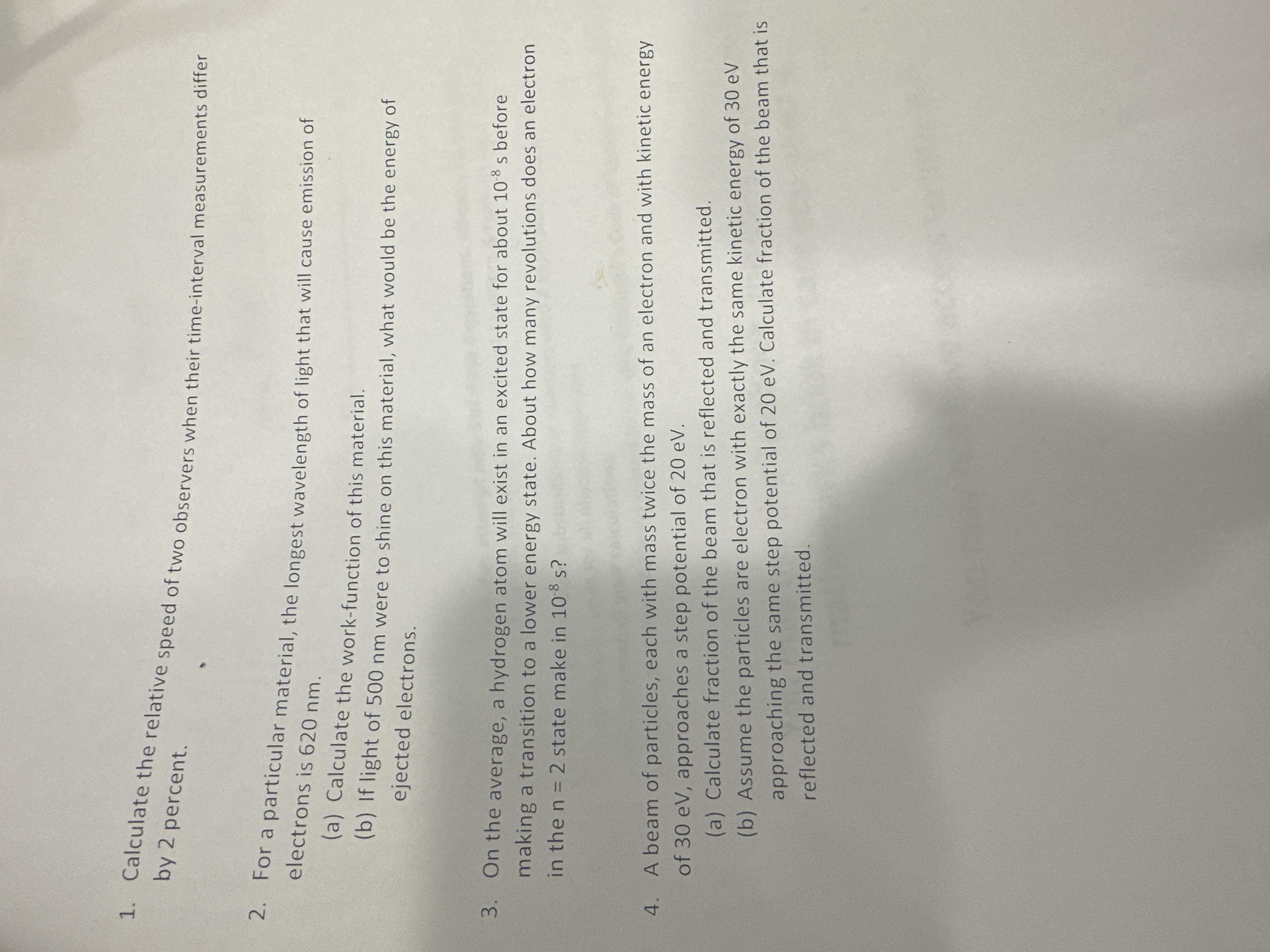 Solved 1. Calculate the relative speed of two observers when | Chegg.com