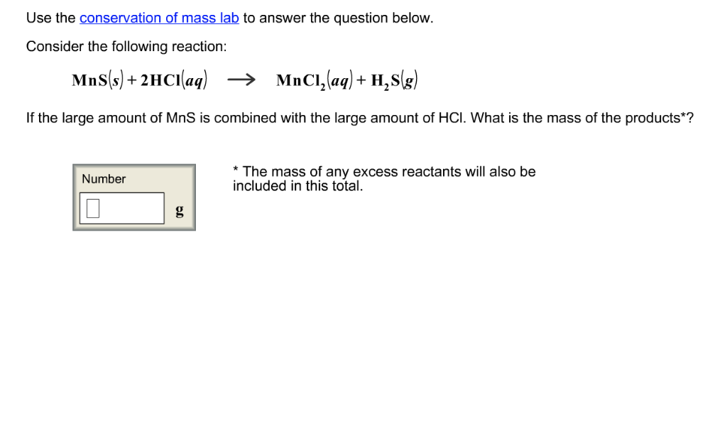Use the conservation of mass lab to answer the | Chegg.com