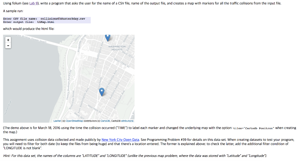 In Python, modify this code: import folium import | Chegg.com