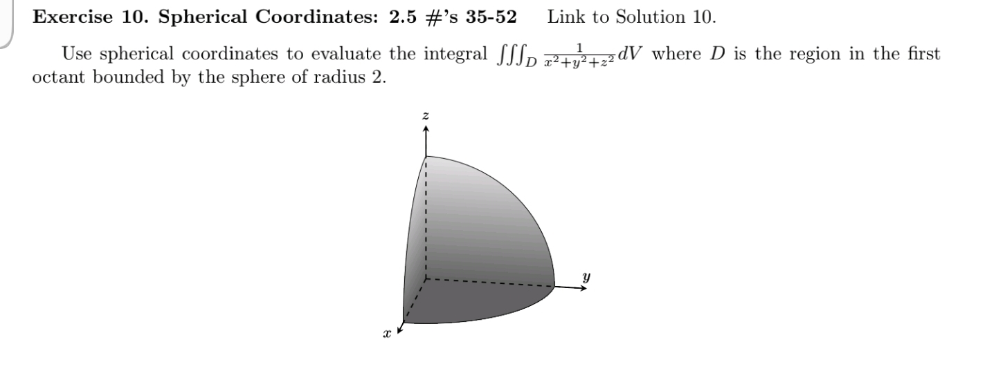 Solved Link to Solution 10 Exercise 10. Spherical | Chegg.com