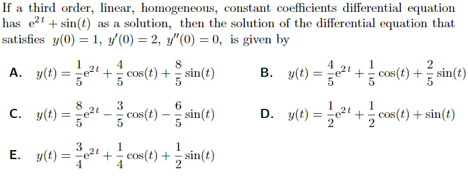 Solved If A Third Order Linear Homogeneous Constant