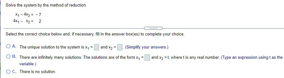 Solved Solve the system by the method of reduction. 4x4 - | Chegg.com