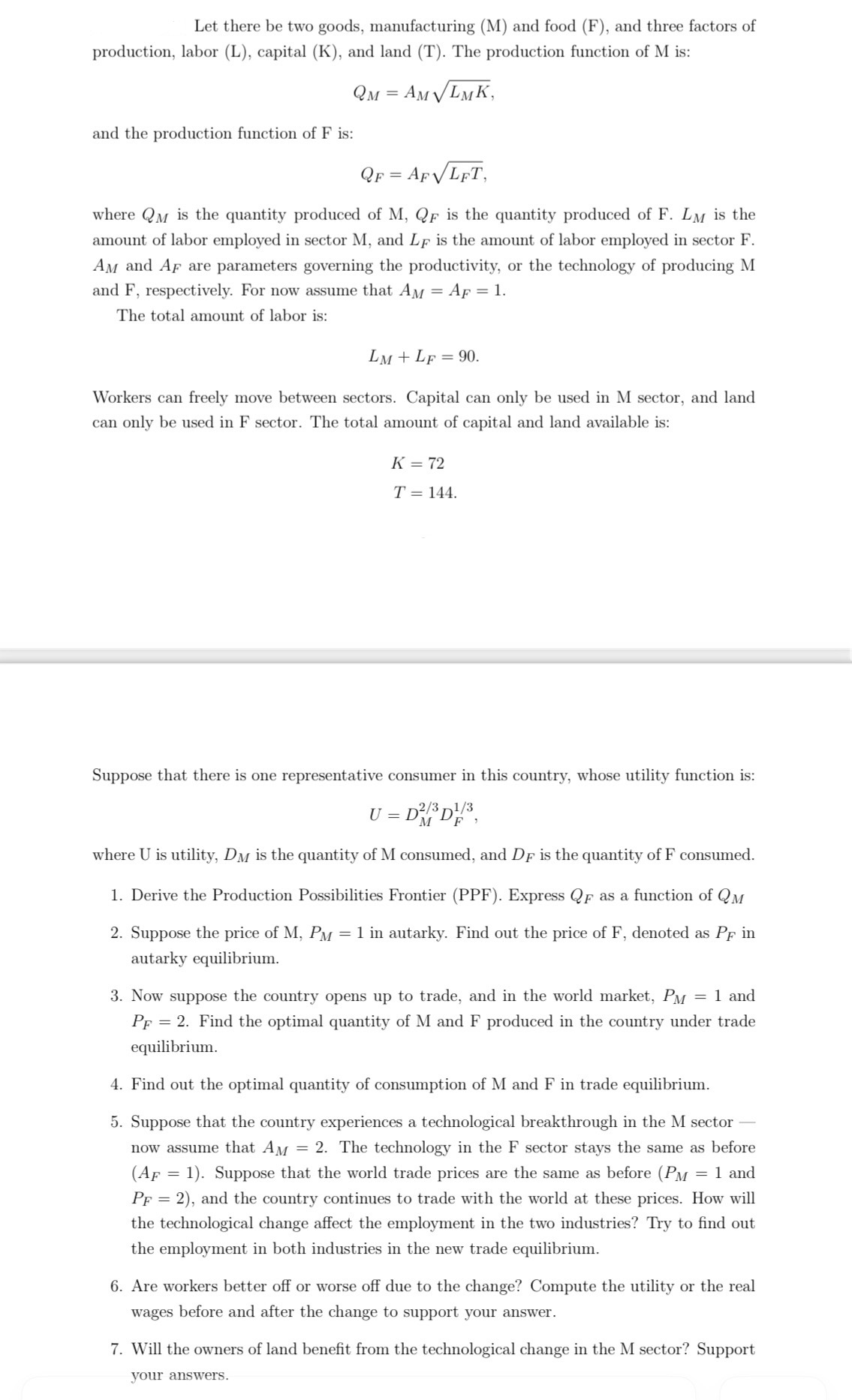 Solved Please solve all 7 ﻿parts to ﻿this question, thank | Chegg.com