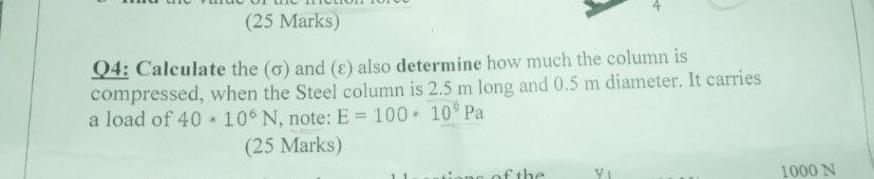 Solved (25 Marks) Q4: Calculate the (o) and (£) also | Chegg.com