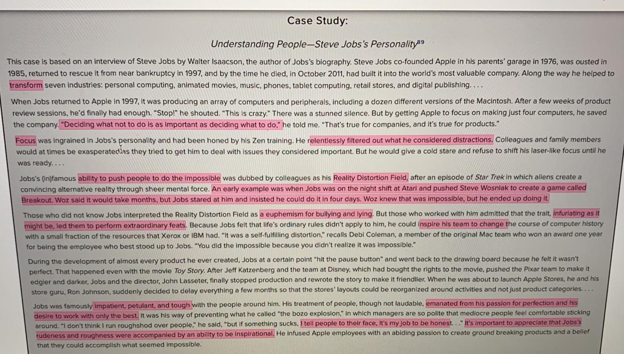 Solved 1. Evaluate Steve Jobs in terms of cardinal | Chegg.com