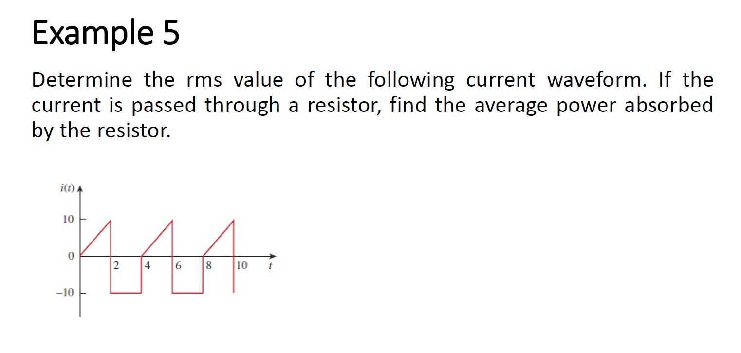 Solved Determine the rms value of the following current | Chegg.com
