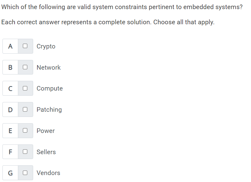 Solved Which Of The Following Are Valid System Constraints