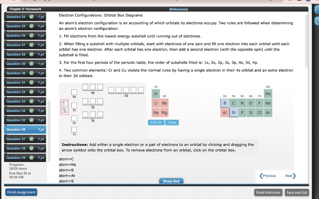 Solved Electron Configurations: Orbital Box Diagrams An | Chegg.com