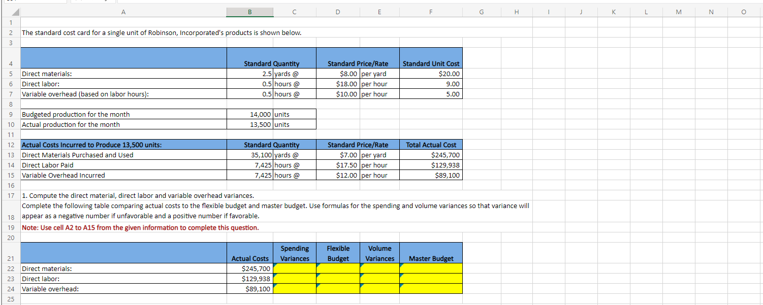 Solved Note: Please provide excel formulas for yellow boxes. | Chegg.com