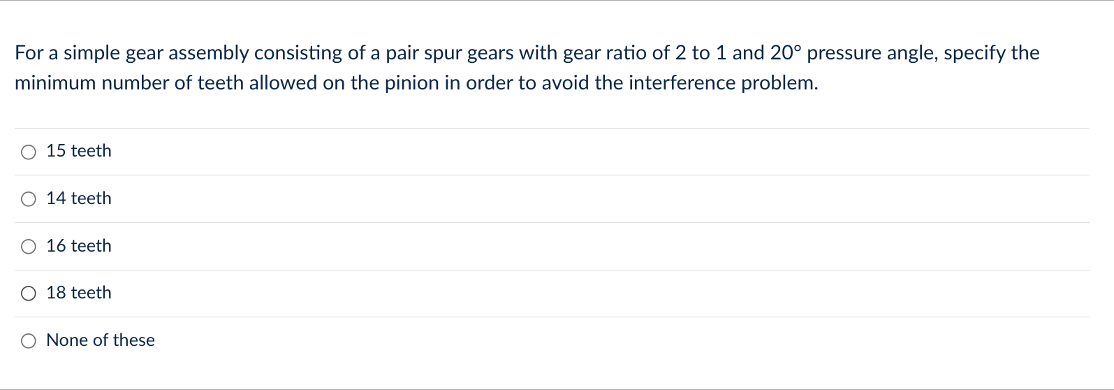 Solved For a simple gear assembly consisting of a pair spur | Chegg.com