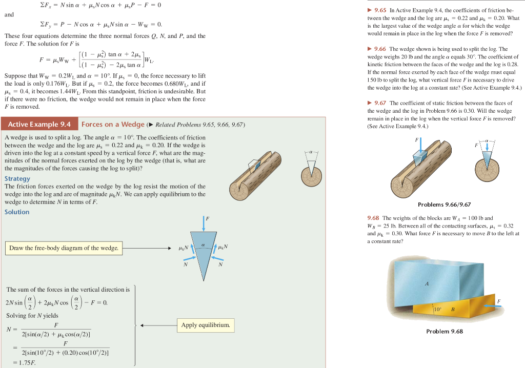 Solved Active Example 9.4 Forces on a Wedge ( Related | Chegg.com