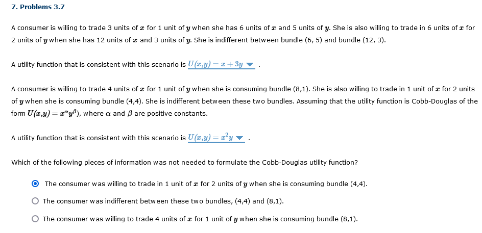 Solved Problems 3.7A consumer is willing to trade 3 ﻿units | Chegg.com
