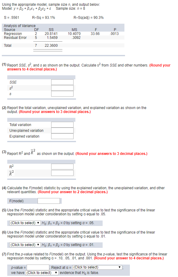 Solved Using the appropriate model, sample size n, and | Chegg.com