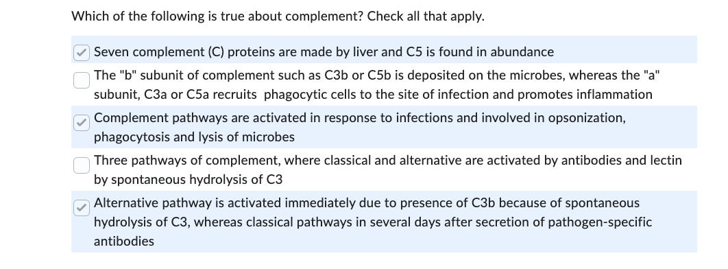 Solved Which of the following is true about complement? | Chegg.com