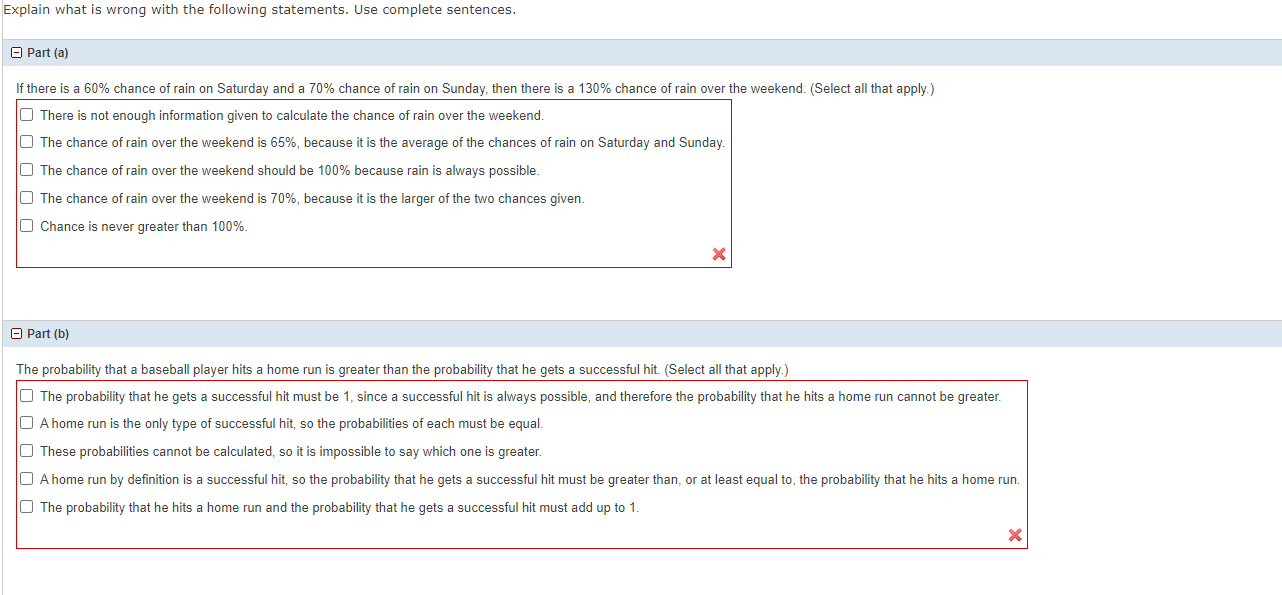 Solved Explain what is wrong with the following statements. | Chegg.com