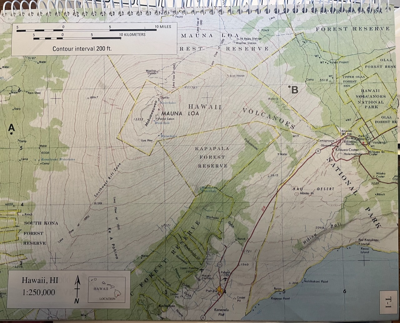 Solved Using Map T1, use the ratio scale conversion. Measure | Chegg.com