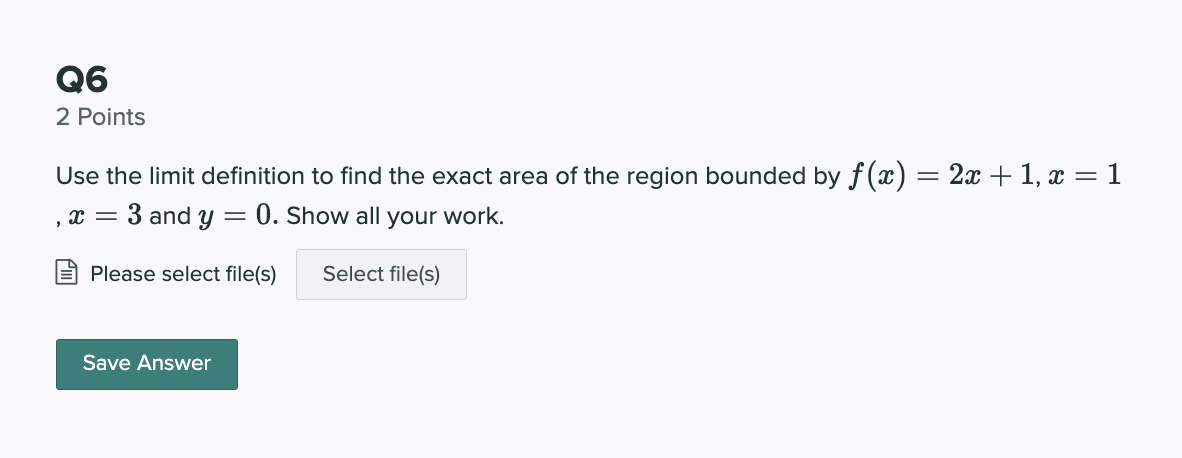 Solved 2 Points Use the limit definition to find the exact | Chegg.com