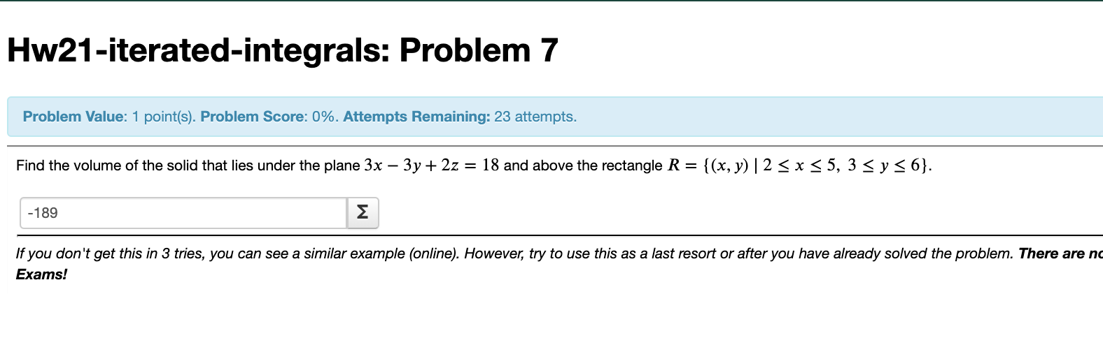 Solved Hw21-iterated-integrals: Problem 7 Problem Value: 1 | Chegg.com