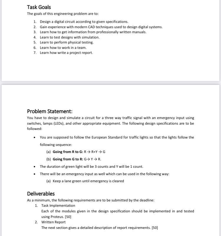 Solved Task Goals The goals of this engineering problem are | Chegg.com