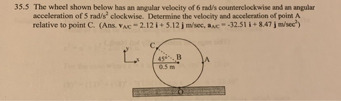 Solved 35.5 The wheel shown below has an angular velocity of | Chegg.com