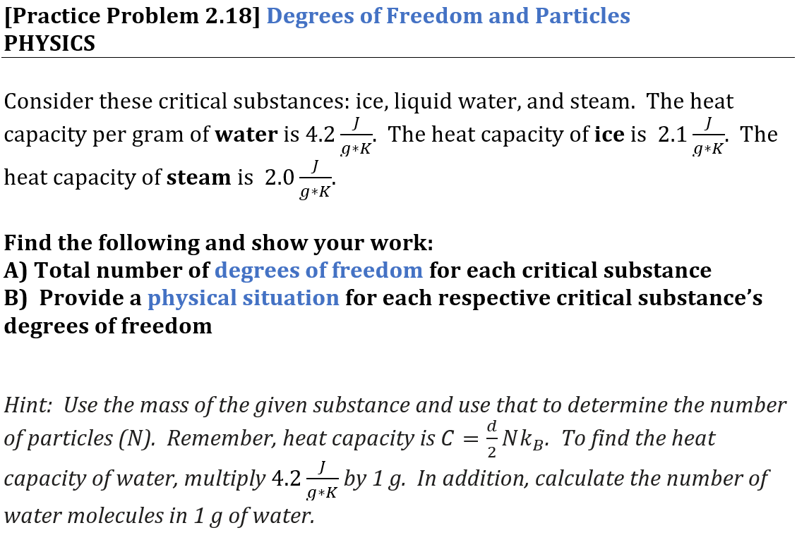 Solved [Practice Problem 2.18] Degrees of Freedom and | Chegg.com