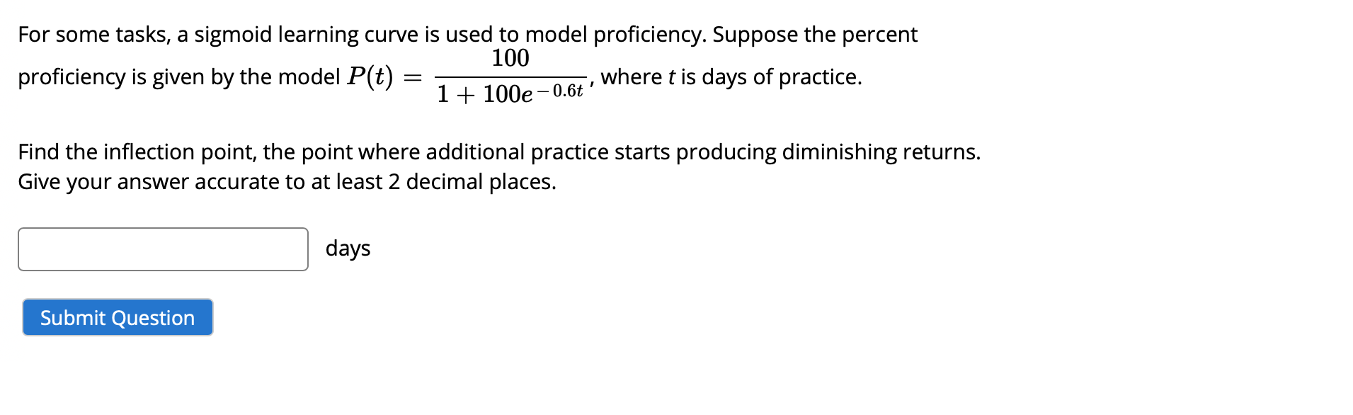Solved For some tasks, a sigmoid learning curve is used to | Chegg.com