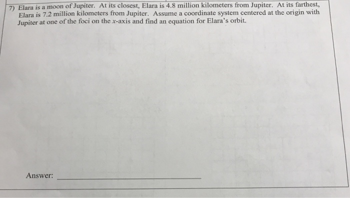 Solved Elara is a moon of Jupiter. At its closest, Elara is | Chegg.com