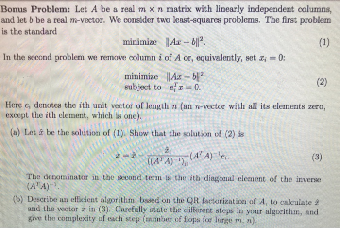 Solved Bonus Problem: Let A be a real m × n matrix with | Chegg.com