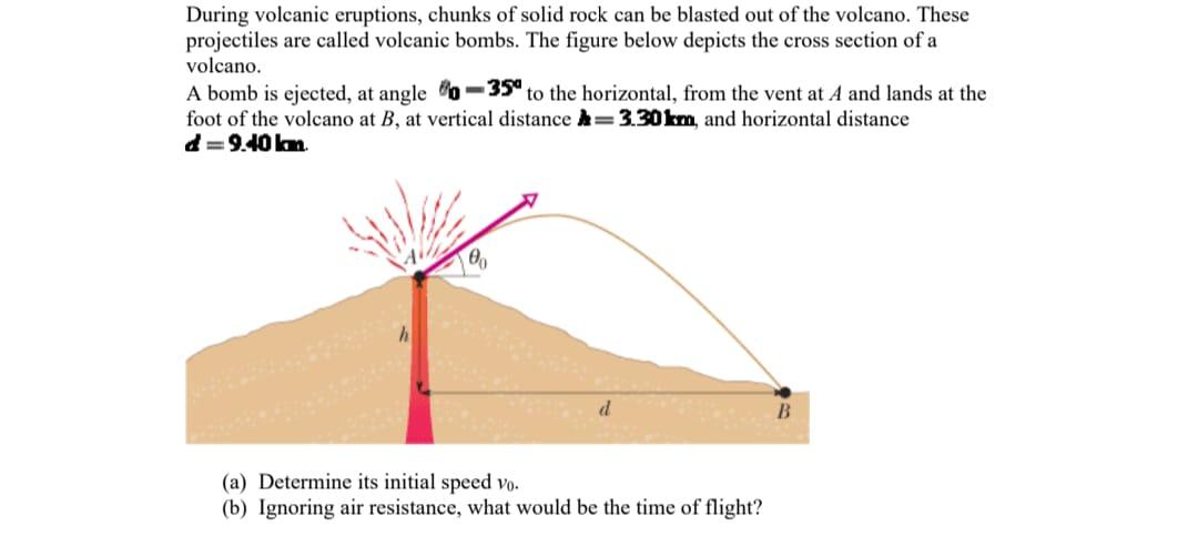 Solved During volcanic eruptions, chunks of solid rock can | Chegg.com