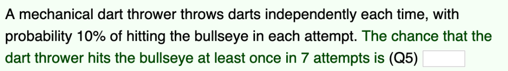 Solved A mechanical dart thrower throws darts independently | Chegg.com