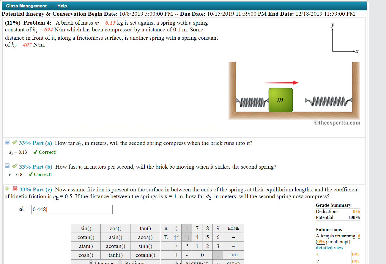 Solved Class Management | Help Potential Energy & | Chegg.com