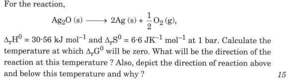 Solved For the reaction, Ag20 (s) 2Ag (s) + 102), 4,Hº = | Chegg.com
