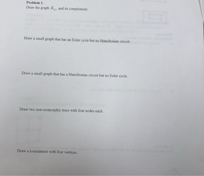 Solved Problem 1. Draw the graph K3, and its complement. | Chegg.com