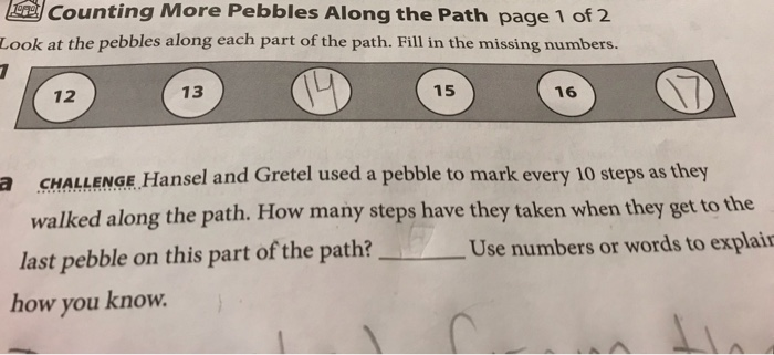 Solved e Counting More Pebbles Along the Path page 1 of 2 | Chegg.com