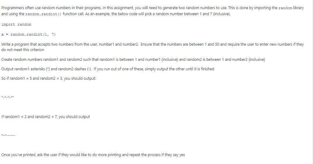 Solved Programmers often use random numbers in their | Chegg.com