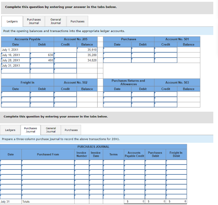 Solved Problem 8.3A (Algo) Journalizing credit purchases and | Chegg.com