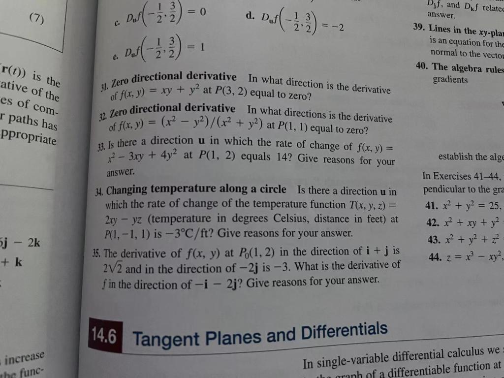 Solved 14.6 Tangent Planes and Differentials | Chegg.com