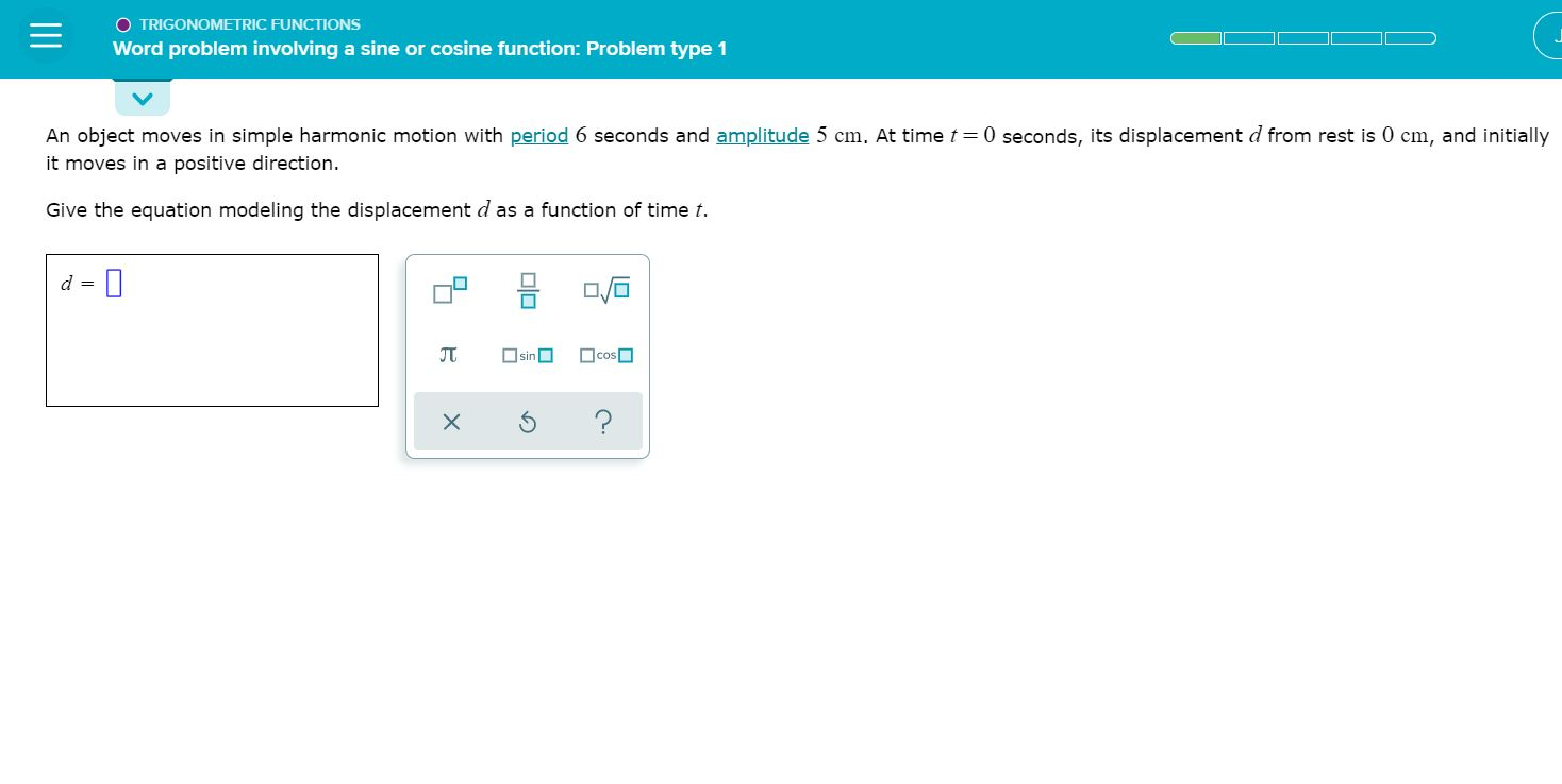 Solved O TRIGONOMETRIC FUNCTIONS Word problem involving a | Chegg.com