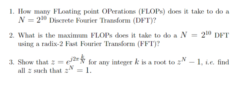 Solved 1. How many FLoating point OPerations (FLOPs) does it | Chegg.com