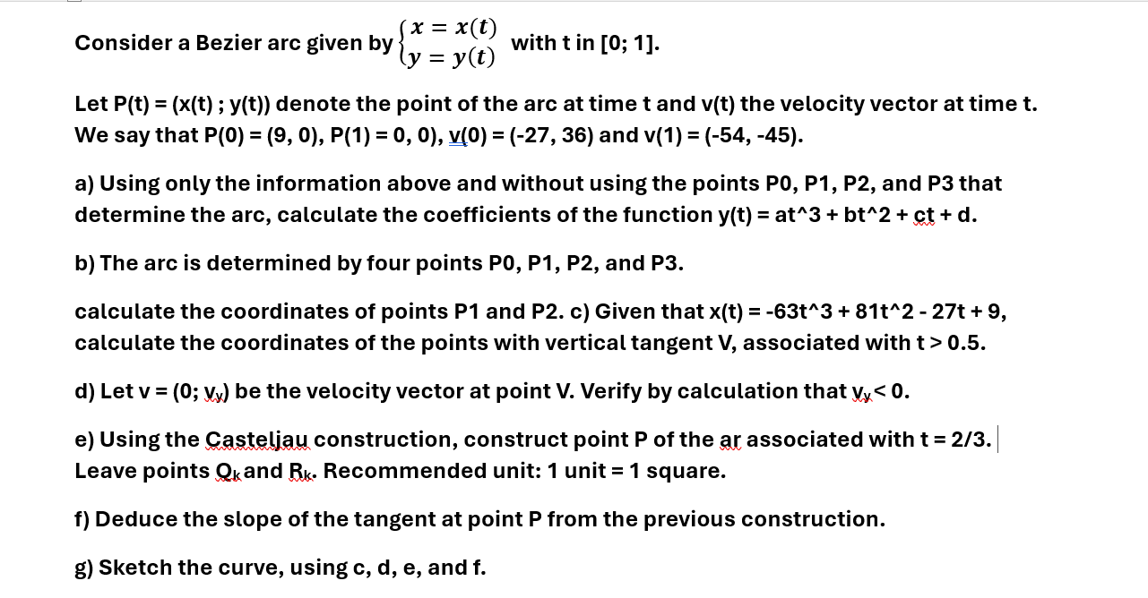 Solved Advanced Math - ﻿Bezier methodPlease show me ﻿the | Chegg.com