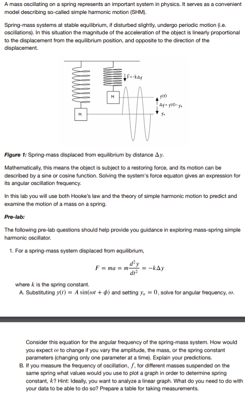 Solved A mass oscillating on a spring represents an | Chegg.com