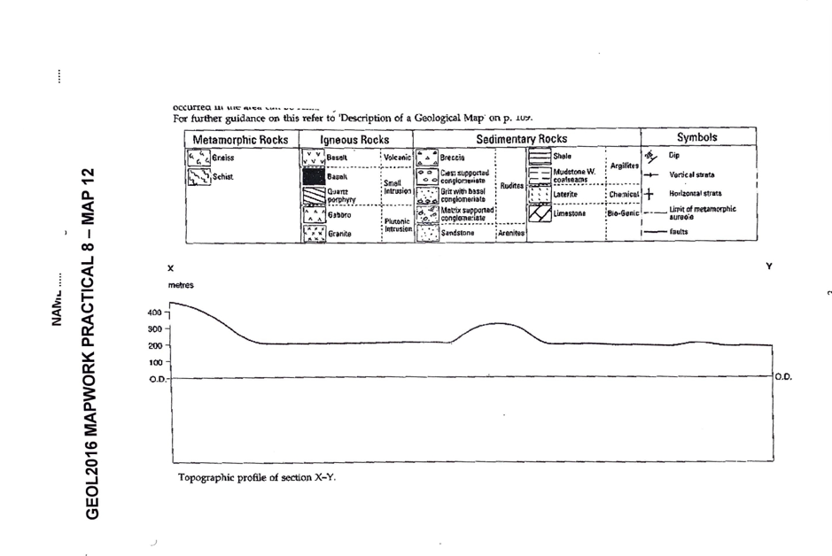 NAME..... GEOL2016 MAPWORK PRACTICAL 8 - MAP 12 2 14 | Chegg.com