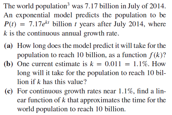 Solved The world population was 7.17 billion in July of | Chegg.com