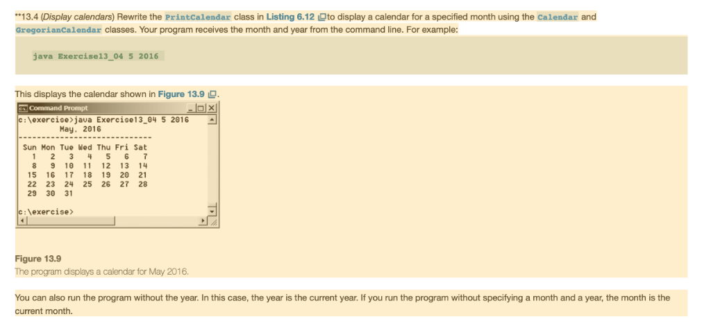 Solved Listing 6.12 Printcalendar.java 1 import | Chegg.com