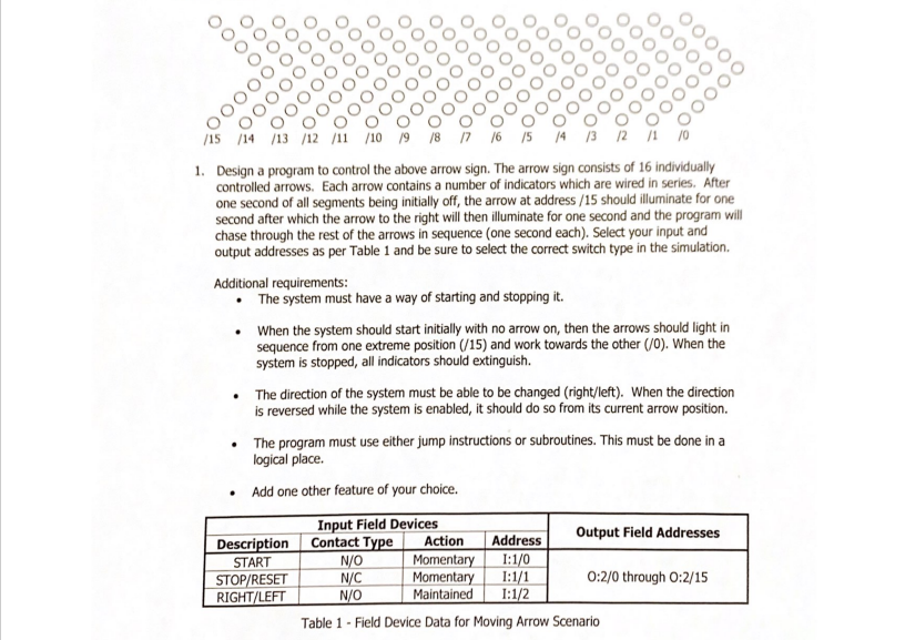 Solved 1. Design a program to control the above arrow sign. | Chegg.com